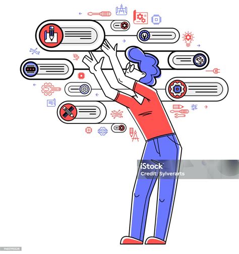 초안 계획 벡터 일러스트레이션 발명가 또는 수리 작업 엔지니어링 기계 산업 시스템 기술자를 작업하는 정비사 엔지니어 개념에 대한 스톡 벡터 아트 및 기타 이미지 Istock