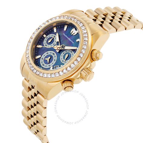 Technomarine Manta Ray Chronograph Gmt Quartz Crystal Black Mother Of
