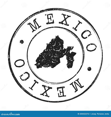 Capital Of Mexico Map Postmark A Silhouette Postal Passport Stamp