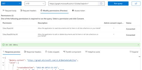 Get Sites On Graph Does Not Work Microsoft Qanda