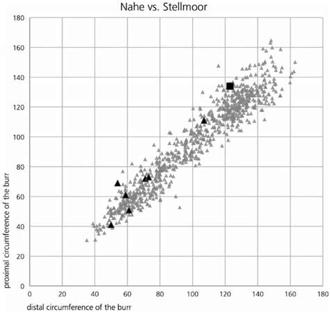 Plot Showing The Proximal And Distal Circumference Of The Burr Of