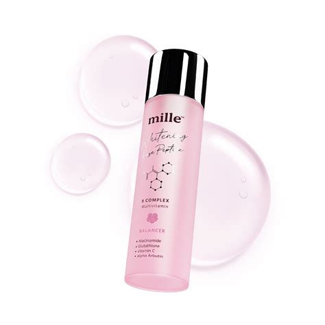 Mille น้ำตบฟื้นฟูผิวตึงกระชับ Whitening Rose Peptide 9 Complex Balancer
