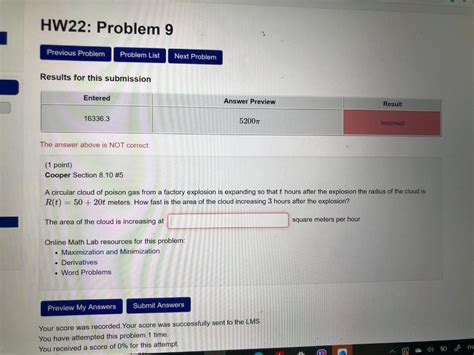 Solved Hw22 Problem 9 Previous Problem Problem List Next