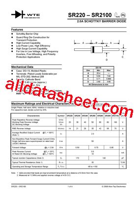 SR260 Datasheet(PDF) - Won-Top Electronics
