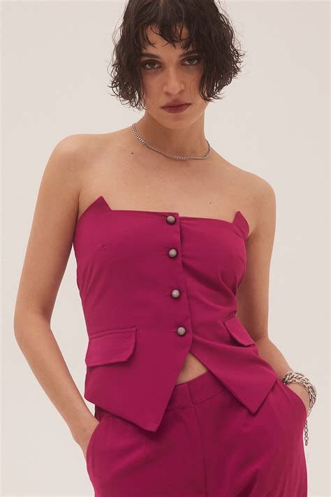 Strapless Vest Magenta Jardin De Vanité