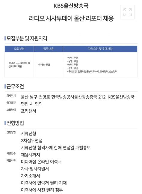 Kbs울산방송국 라디오리포터 취업정보 Speechlounge 스피치라운지