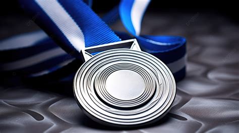 동심원으로 질감이 있고 파란색 리본으로 장식된 챔피언의 은메달 우승 트로피 챔피언 트로피 배경 일러스트 및 사진 무료 다운로드 Pngtree