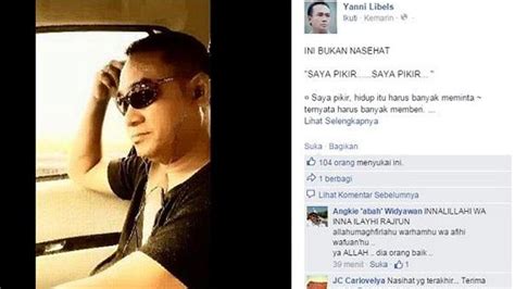 Sebelum Meninggal Yanni Libels Sempat Menulis Pesan Terakhir