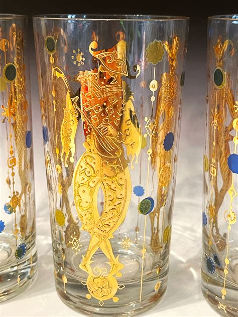 Culver Mardi Gras 22k Gold Jester Highballs Etsy