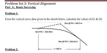 Answered Problem From The Vertical Curve Data Given In The Sketch Below Calculate The