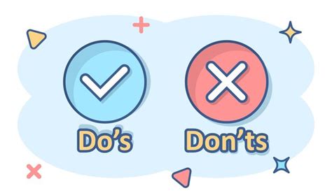 Premium Vector Dos And Donts Sign Icon In Comic Style Like Unlike