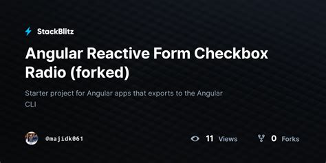 Angular Reactive Form Checkbox Radio Forked Stackblitz