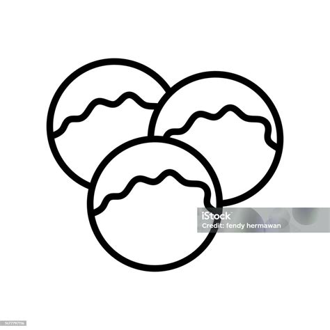 Fleischbällchen Icon Vektor Designvorlage Auf Weißem Hintergrund Stock