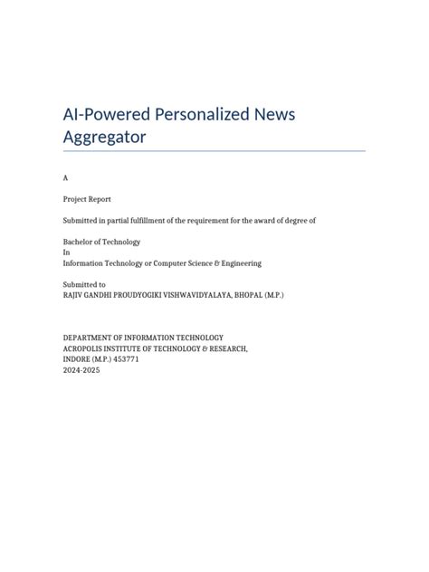 ai personalized news aggregator report pdf software testing system