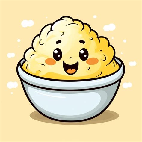 Premium Photo There Is A Bowl Of Mashed Potatoes With A Smiley Face