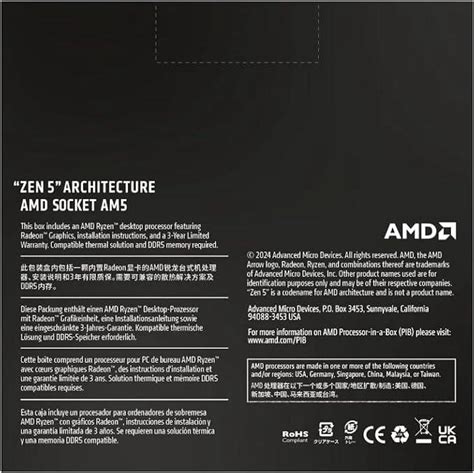 Amd Ryzen 7 9700x Ryzen 7 9000 Series Granite Ridge Zen 5 Radeon