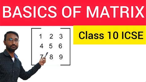 Unlocking The Matrix Discover Its Types Class 10 Icse Board Youtube