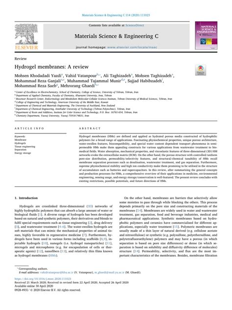 Yazdi 2020 Pdf Tissue Engineering Cell Membrane