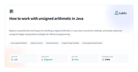 How To Work With Unsigned Arithmetic In Java Labex