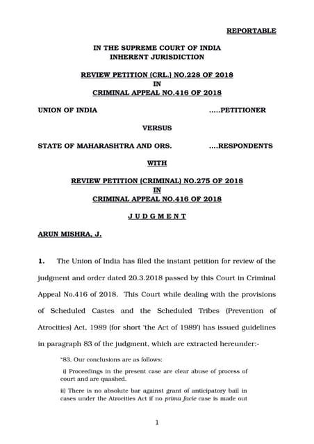 Scheduled Caste And Scheduled Tribe Prevention Of Atrocitiesact1989
