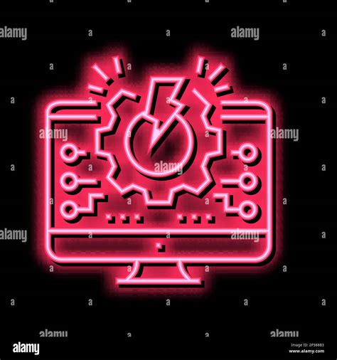 Overload System Neon Glow Icon Illustration Stock Vector Image Art