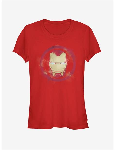 Marvel Avengers Endgame Iron Man Spray Logo Girls Red T Shirt Red