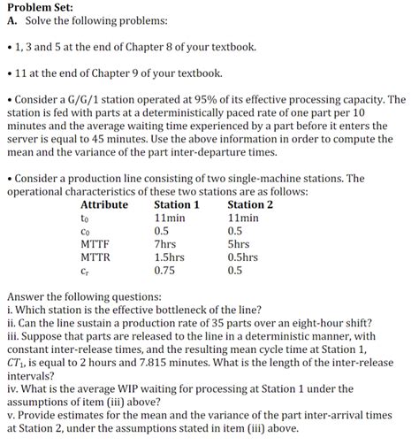 Problem Set A Solve The Following Problems Chegg
