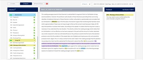 E Rater Access On “my Speaking Score” Test Resources