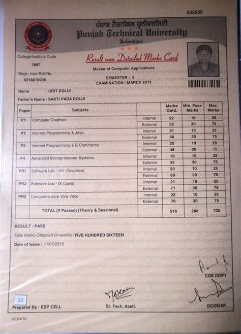Punjab Technical University — Pending Mark Sheets And Passout Certificate