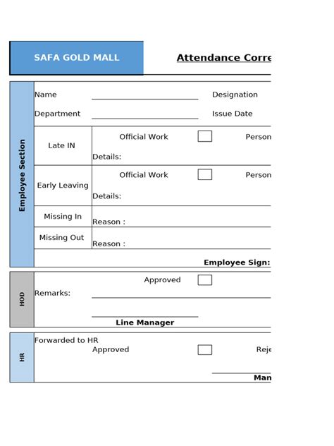 Attendance Issues Form Pdf