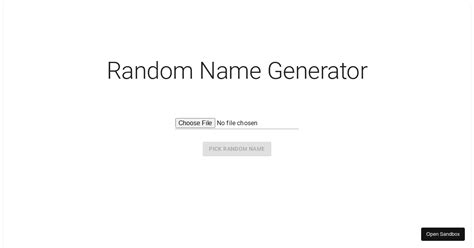 Random Name Generator Codesandbox