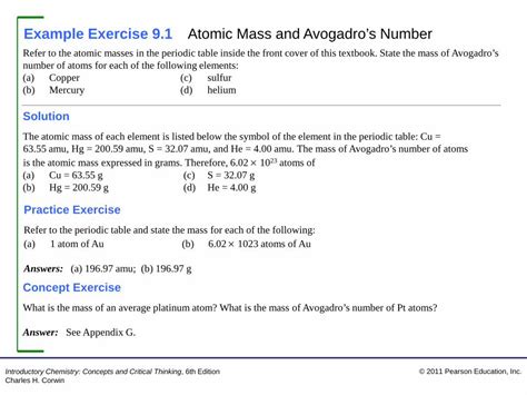pdf example exercise 9 1 atomic mass and avogadro s …example exercise 9 1 atomic mass and