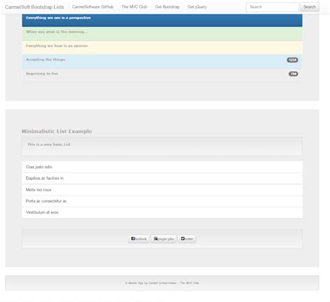 github carmelsoftware bootstrap lists demonstrating responsive lists