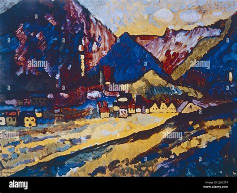 Landscape Artwork By Russian Artist Wassily Kandinsky 1909 Stock