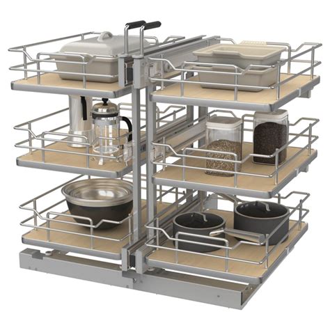 Rev A Shelf Elite Three Tier Blind Corner Organizer Brown