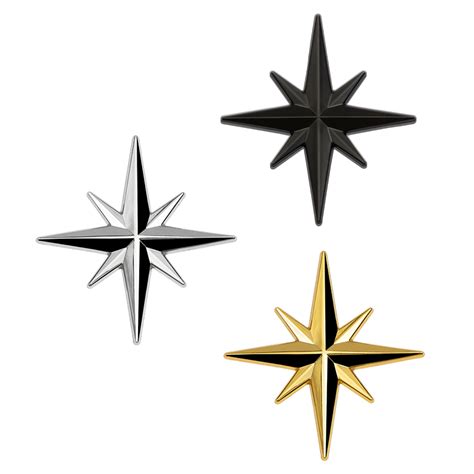 汽车北极星3d立体爱国金属车标车贴翼子板金属侧标汽车指南星尾标虎窝淘