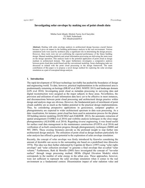 Pdf Investigating Solar Envelopes By Making Use Of Point Clouds Data