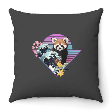Red Panda Japanese Great Wave Kanagawa Japan Vintage Art Gifts Throw