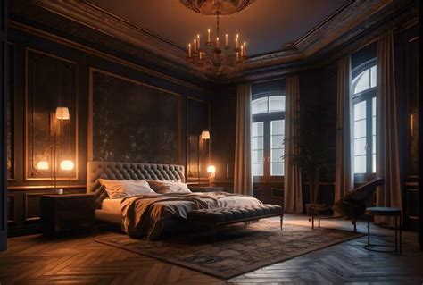 Premium Photo Bedroom Rendering At Night
