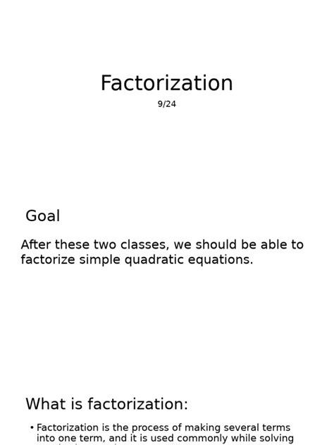 factorization pdf