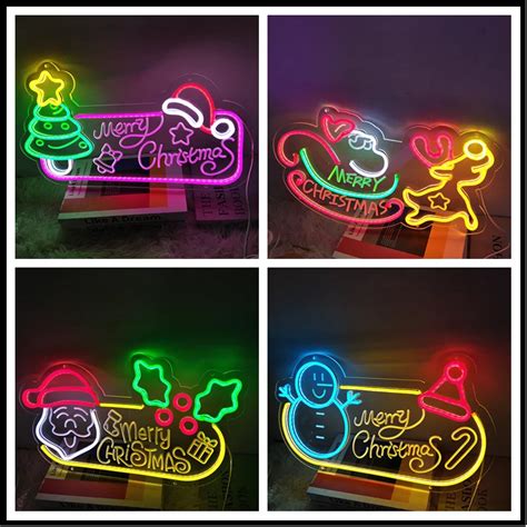 큰 사이즈 메리 크리스마스 네온 라이트 파티 장식 홈 장식 벽걸이 조명 크리스마스 트리 엘크 산타 클로스 포함 45cm