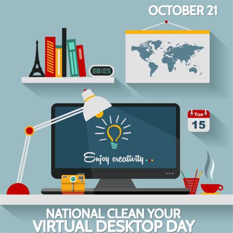 Blue Illustrative National Clean Your Virtual Desktop Day Instagram
