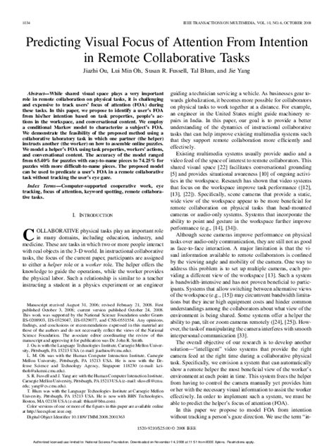 pdf predicting visual focus of attention from intention in remote