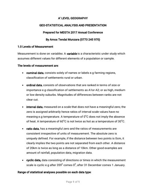 A Level Statistics Pdf