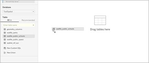 เชื่อมต่อข้อมูลเชิงพื้นที่ในฐานข้อมูล Tableau