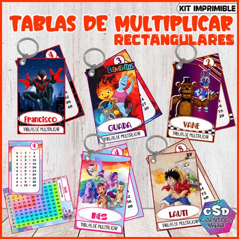 KIT TABLAS De MULTIPLICAR RECTANGULARES ConSentidos Digital