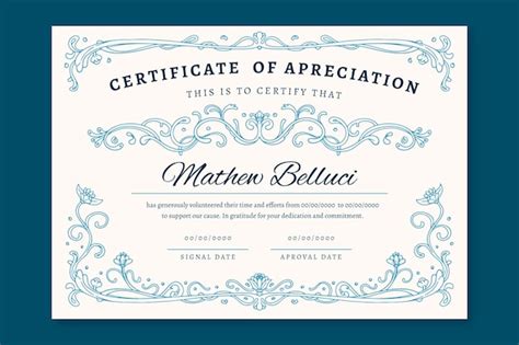 Premium Vector Certificate Appreciation Template Design