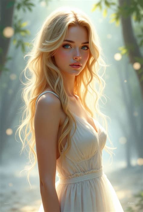 Full Bodyblond Hair Blue Eyesgirl Seaart Ai