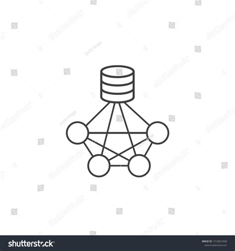 Database Connection Flow Network Stock Vector Royalty Free 1310821958