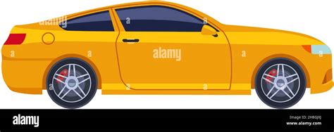 Yellow Sport Car Icon Automobile Side View Stock Vector Image And Art